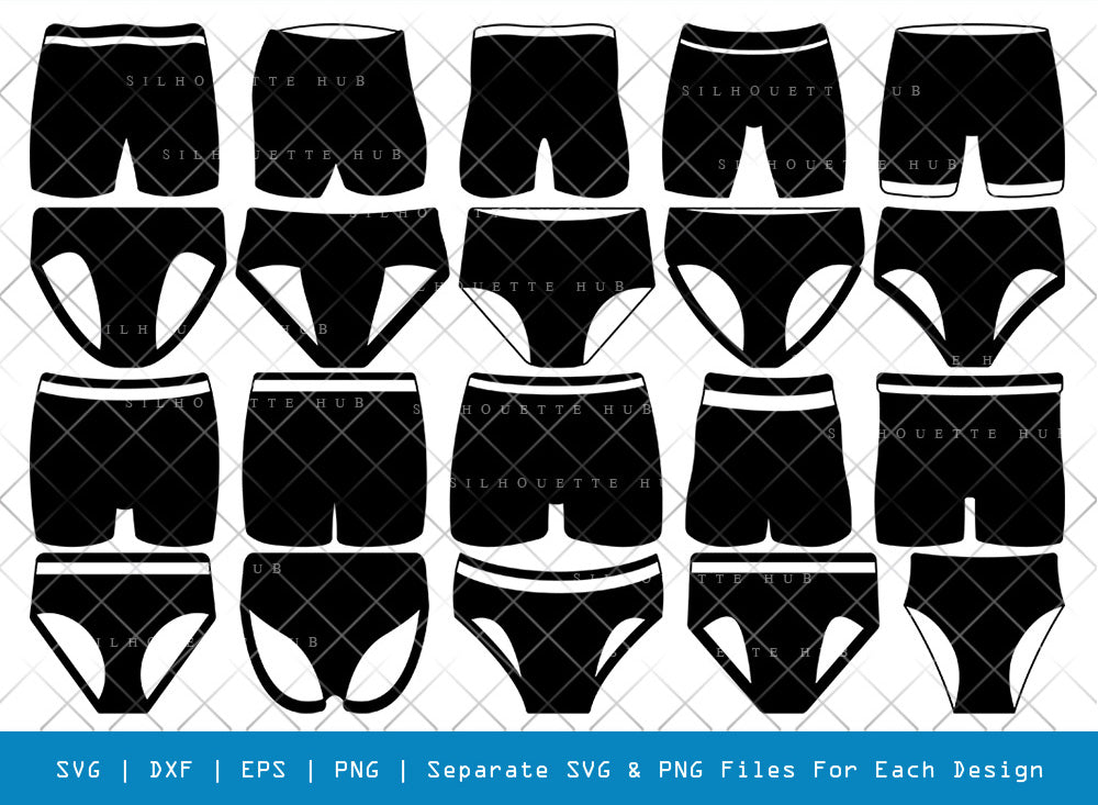 Underwear Men Svg, Underwear Silhouette, Underwear, Boxer Briefs Svg ...