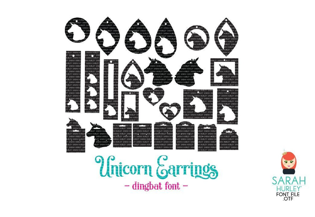 Unicorn Earrings Font - So Fontsy