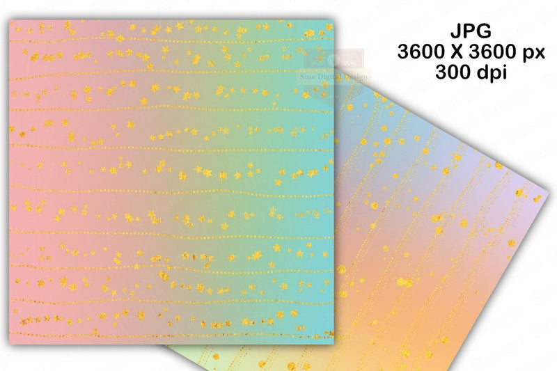 Unicorn Glitter Background Digital Paper Pack - So Fontsy