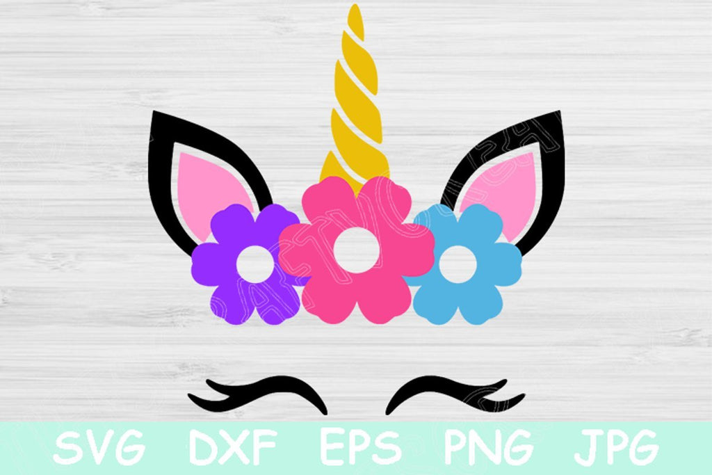 Unicorn Svg, Unicorn Face Svg. Unicorn Vector with Eyelashes for Girls ...