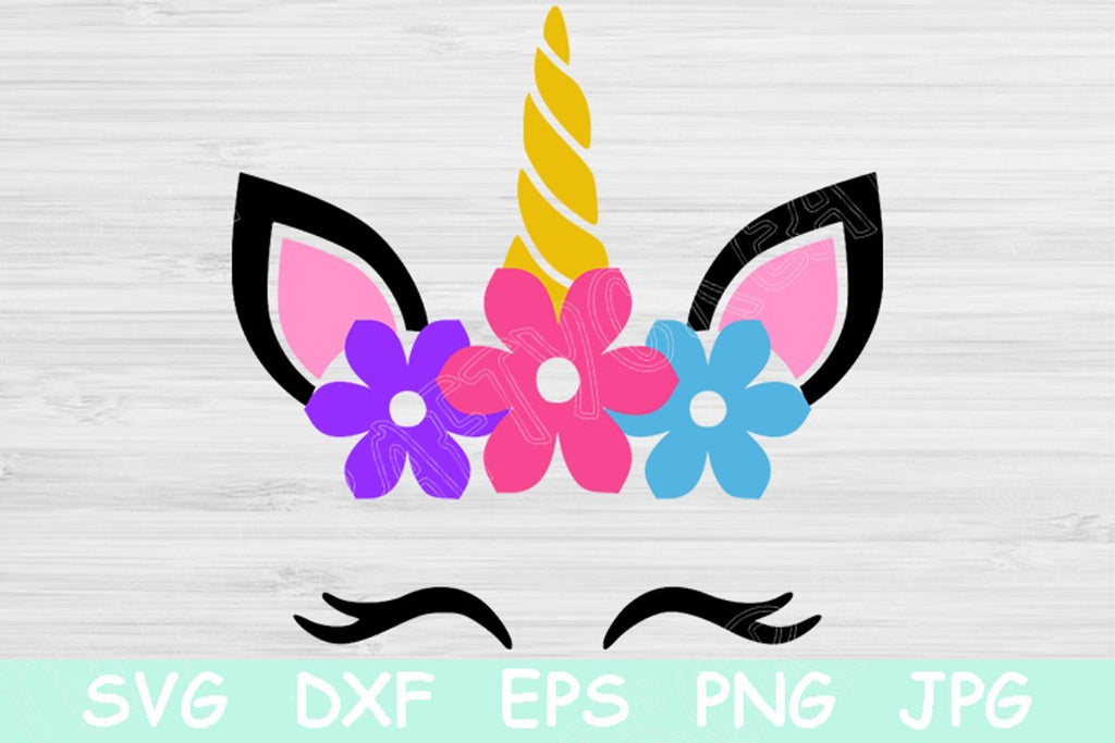 Unicorn Svg, Unicorn Face Svg. Unicorn Vector with Eyelashes for Girls ...