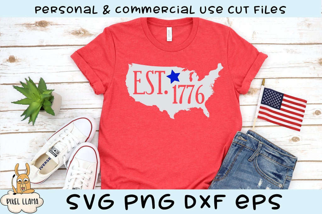 United States EST 1776 SVG Cut File - So Fontsy