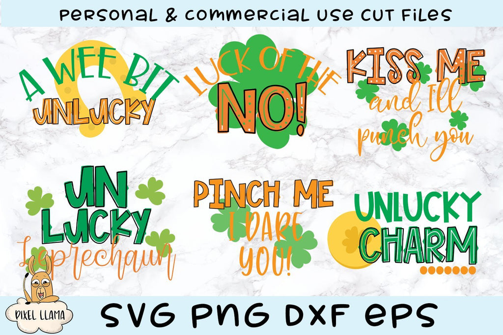 UnLucky St Patrick's Bundle Of 6 SVG Cut Files - So Fontsy