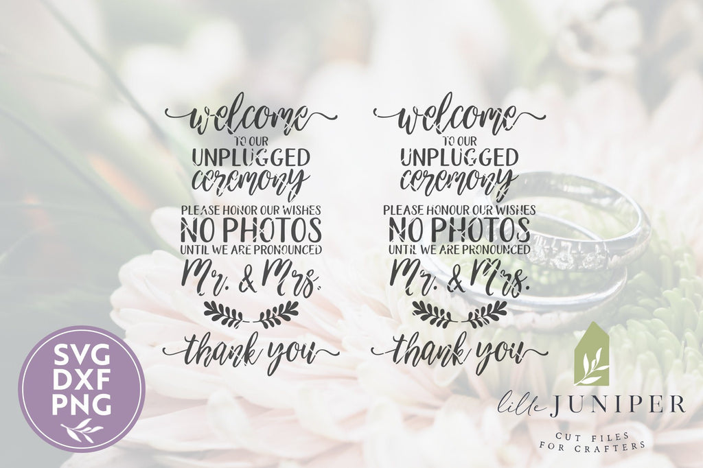 Unplugged Ceremony SVG | Wedding SVG | Unplugged Wedding - So Fontsy