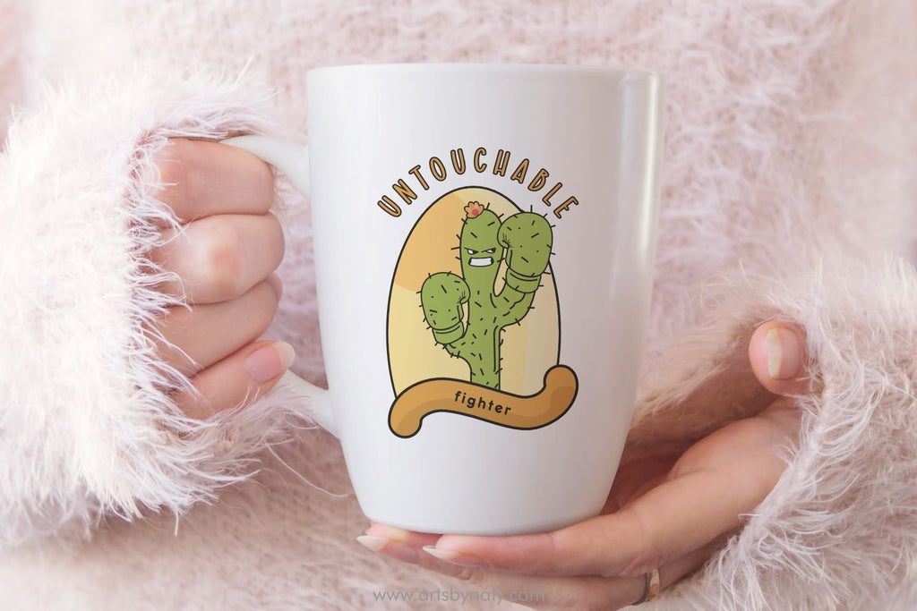 Untouchable fighter cactus SVG illustration. - So Fontsy
