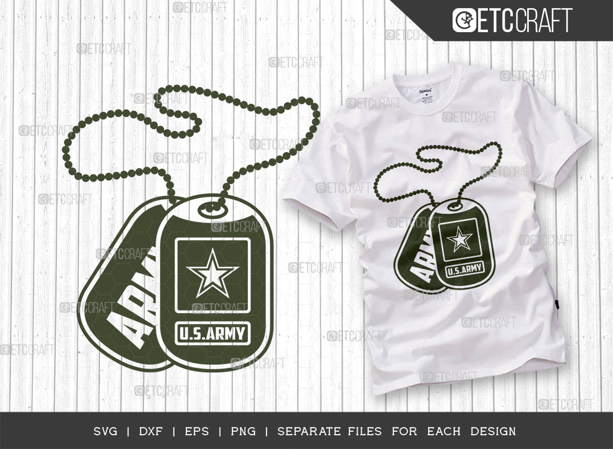 US Army Dog Tags Logo SVG Cut File, Army Solider Svg, United States ...