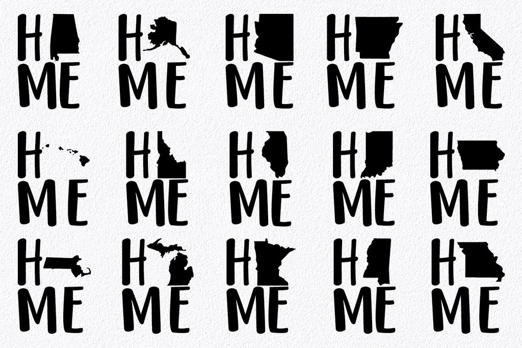 US States SVG Bundle - Home State SVG Files - So Fontsy