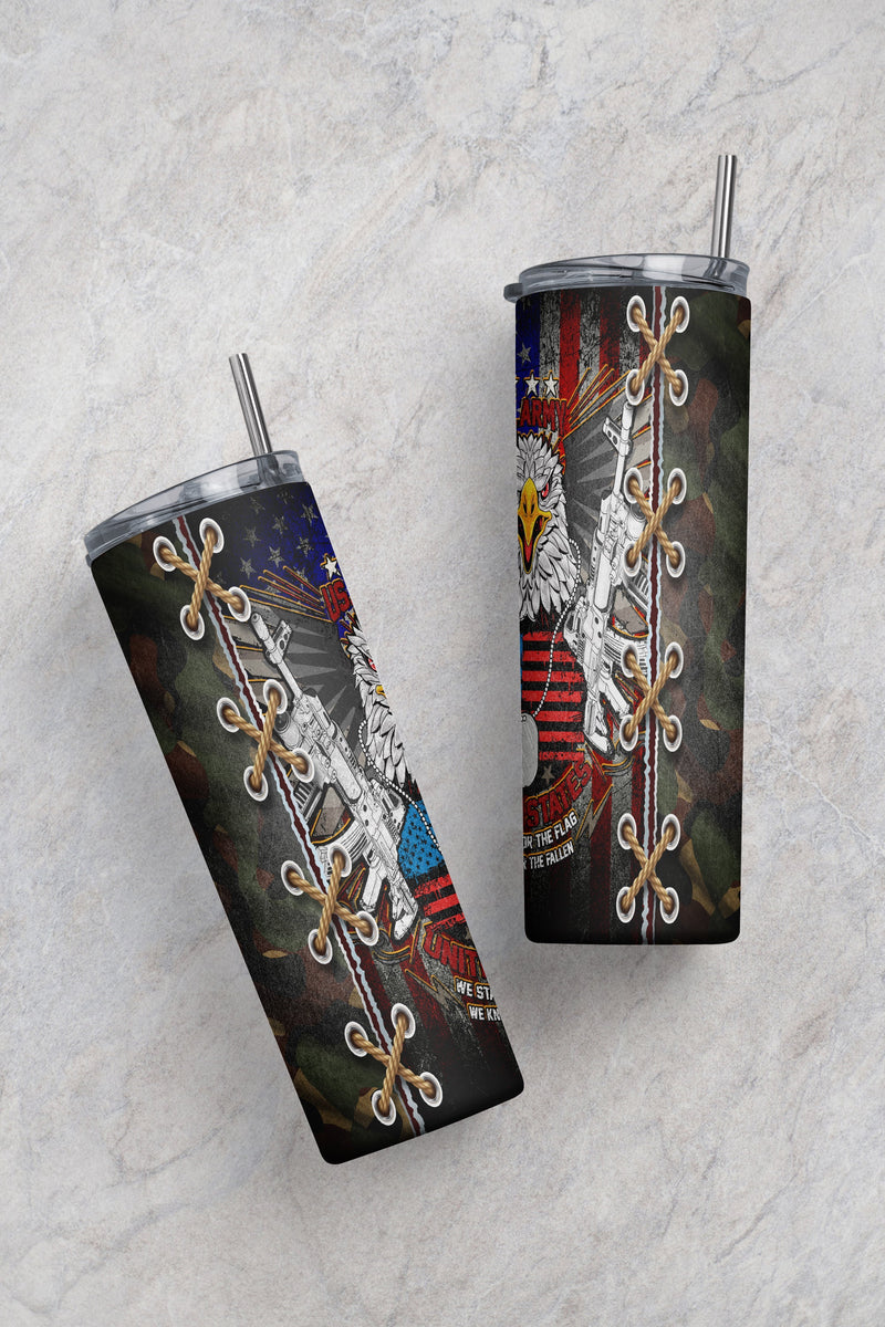 USA Army 20oz and 30oz Skinny Tumbler Sublimation Designs American Flag ...