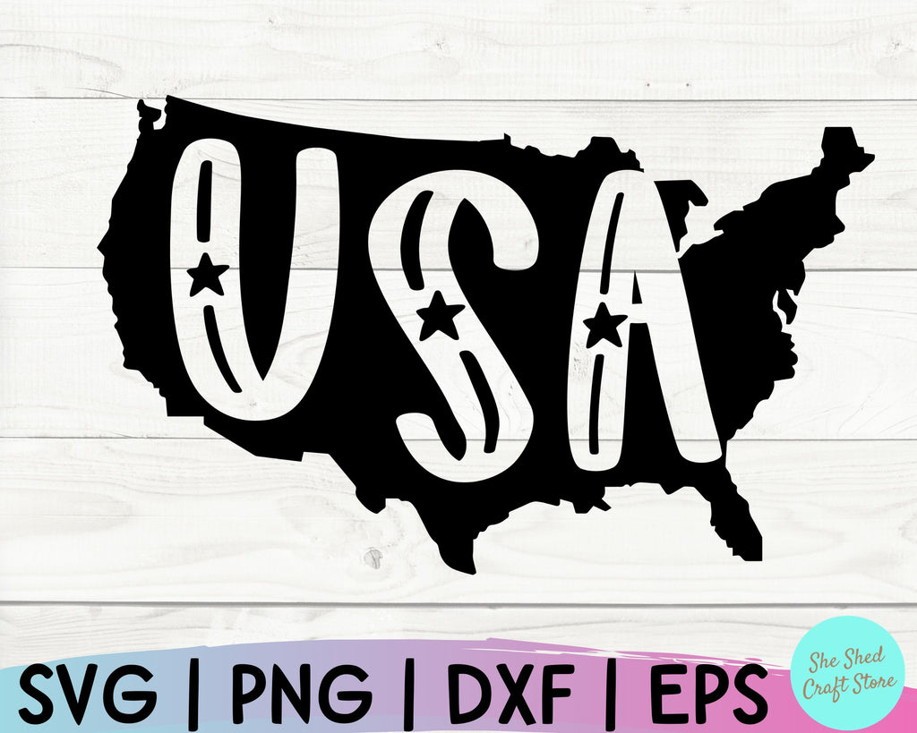 USA Svg, USA Map, 4th of July Svg, Memorial Day Svg, Patriotic Svg ...