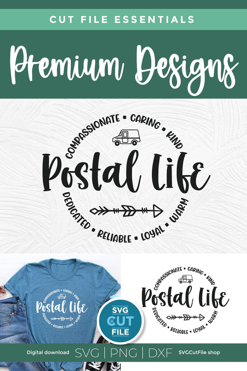 USPS svg - Postal life design with little postal truck - So Fontsy