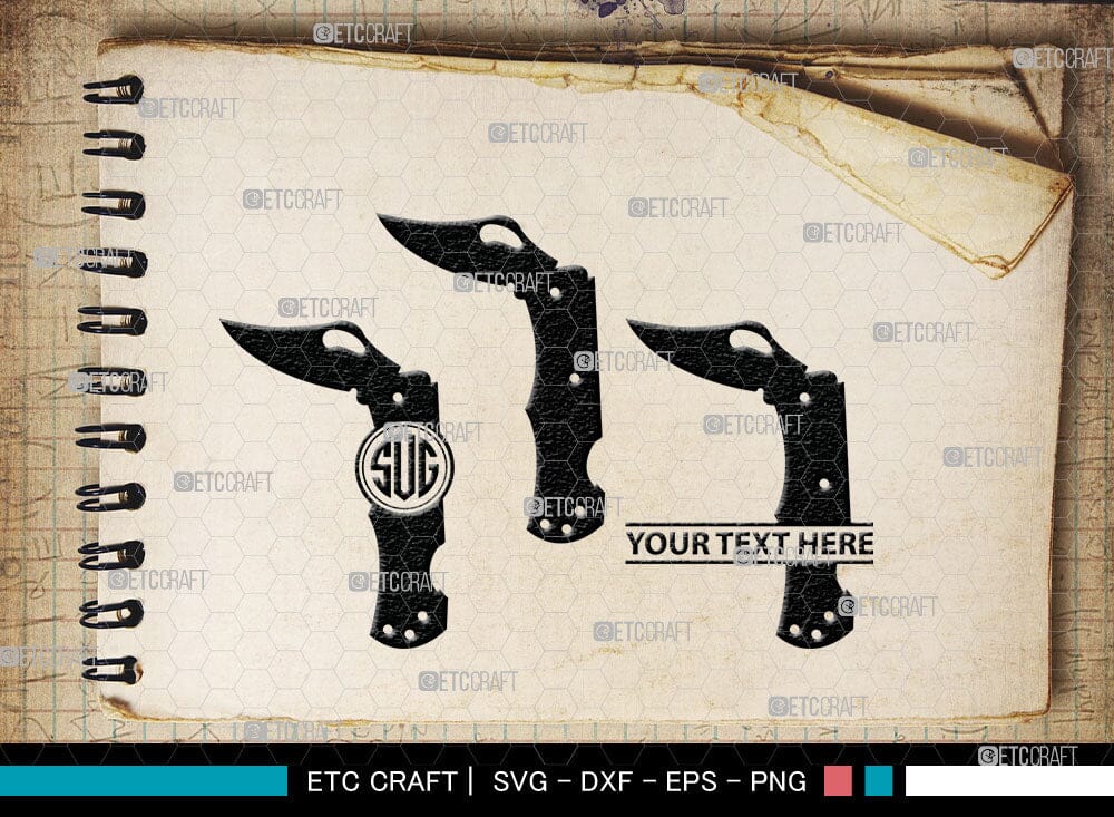 Utility Knife Monogram, Knife Silhouette, Utility Knife SVG, Swiss ...