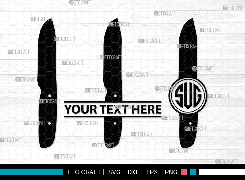 Utility Knife Monogram, Knife Silhouette, Utility Knife SVG, Swiss ...