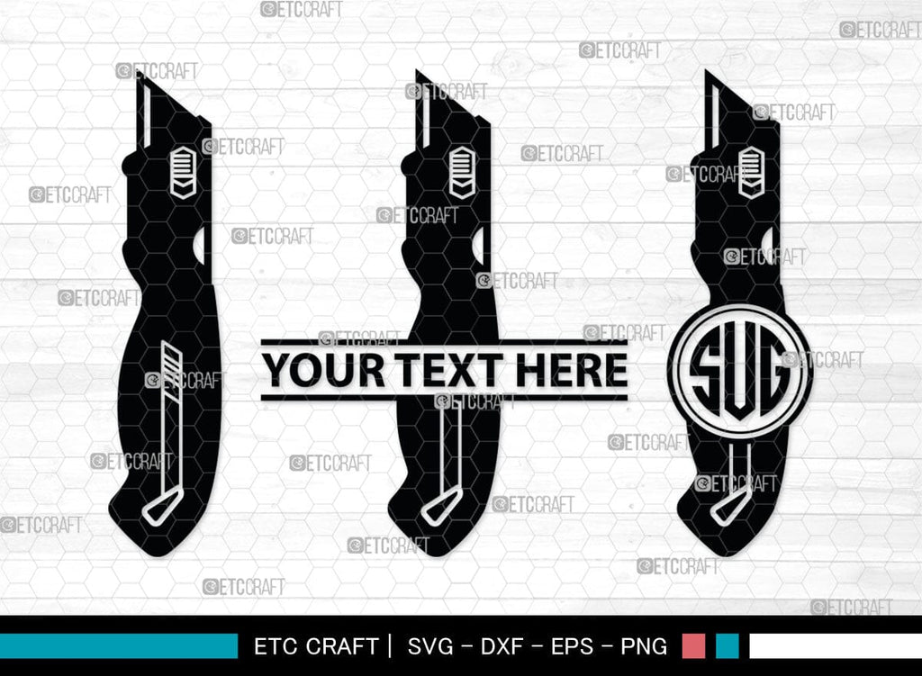 Utility Knife Monogram, Knife Silhouette, Utility Knife SVG, Swiss ...
