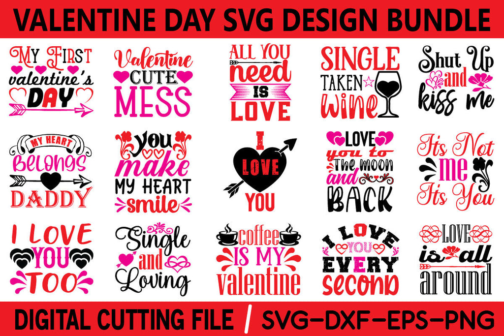 Valentine day svg bundle - So Fontsy