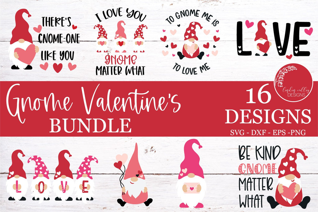 Valentine Gnome Bundle-Gnome SVG-Valentine's Day SVG - So Fontsy