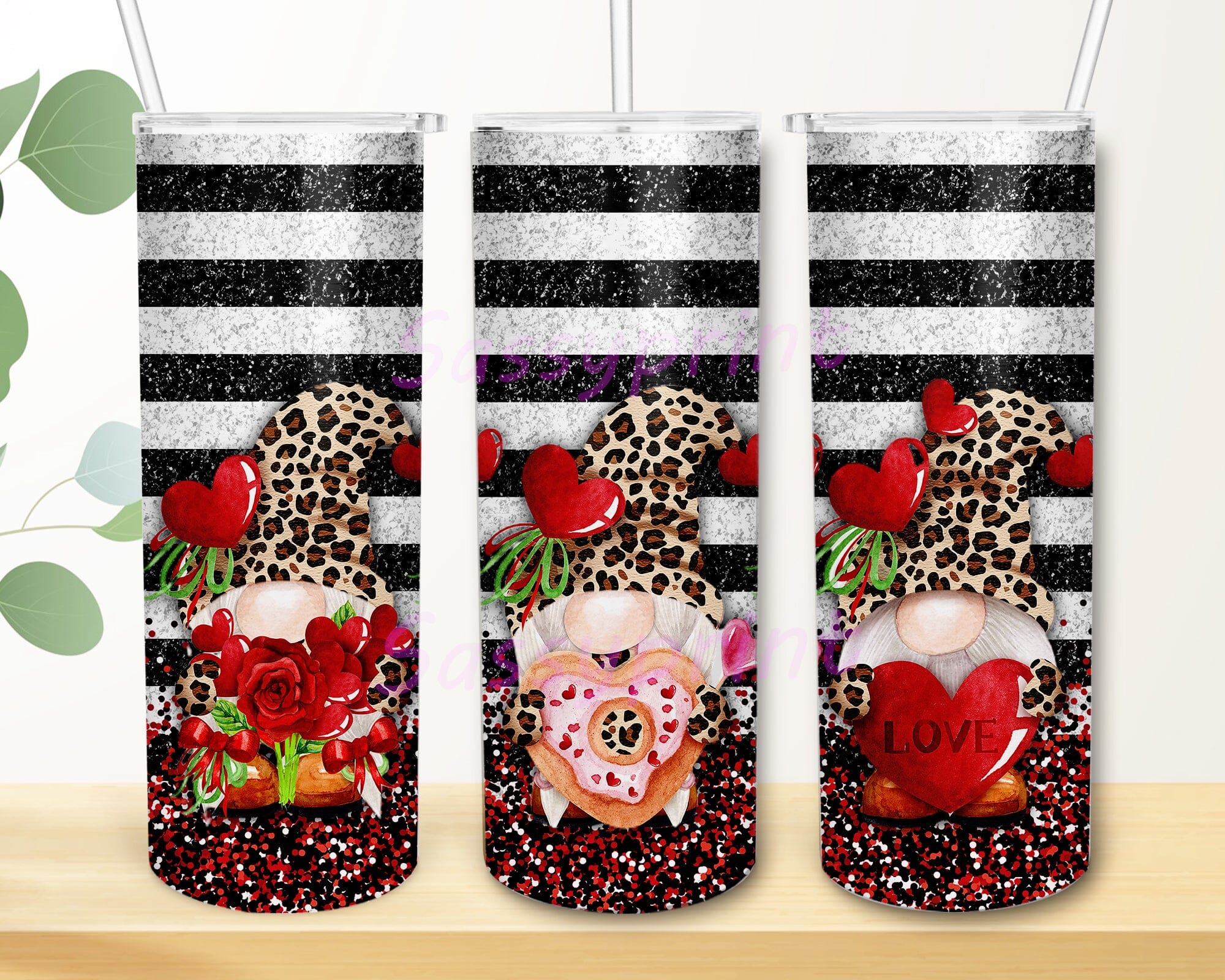 Valentine Gnomes 20oz Skinny Png Valentines Day Tumbler Png Love