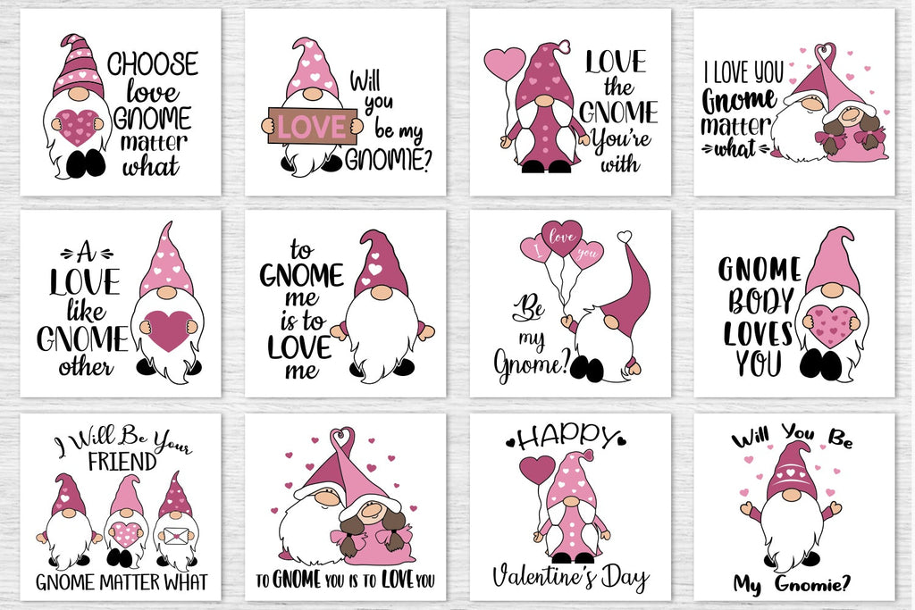 Valentine Gnomes Mega Bundle Svg, Valentine's Day Gnomes Bundle, Gnomes ...