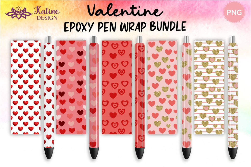 Valentine Pen Wraps, Valentine Pen, Valentines Day Pen Wraps, Heart ...
