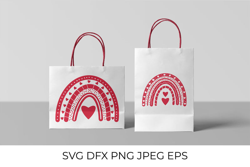 Valentine Rainbow SVG Bundle. Valentines Day Clipart - So Fontsy