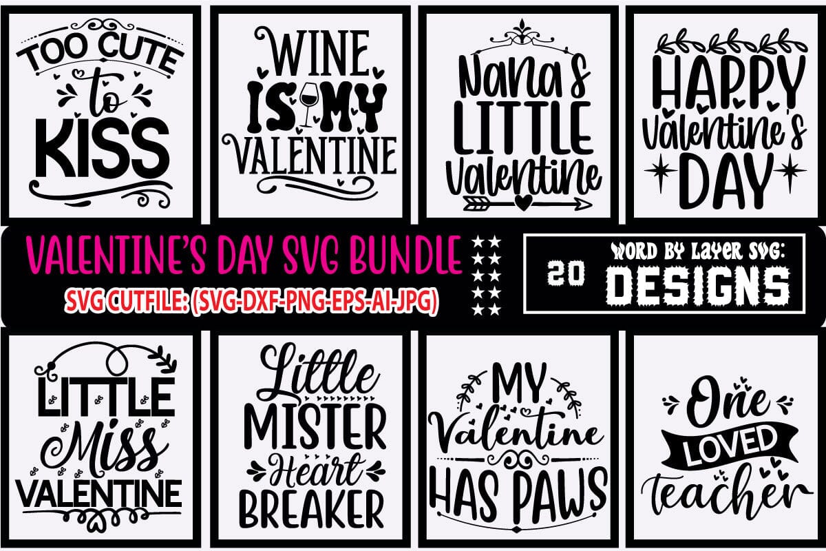 Valentine SVG Bundle | Funny Valentines Quotes Svg | Valentines Signs ...