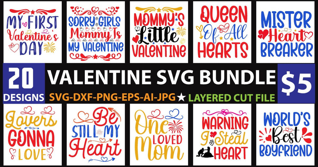 Valentine svg bundle - So Fontsy