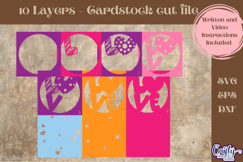 Valentine Svg Shadow Box, Love 3D Gift Design Pattern Heart - So Fontsy