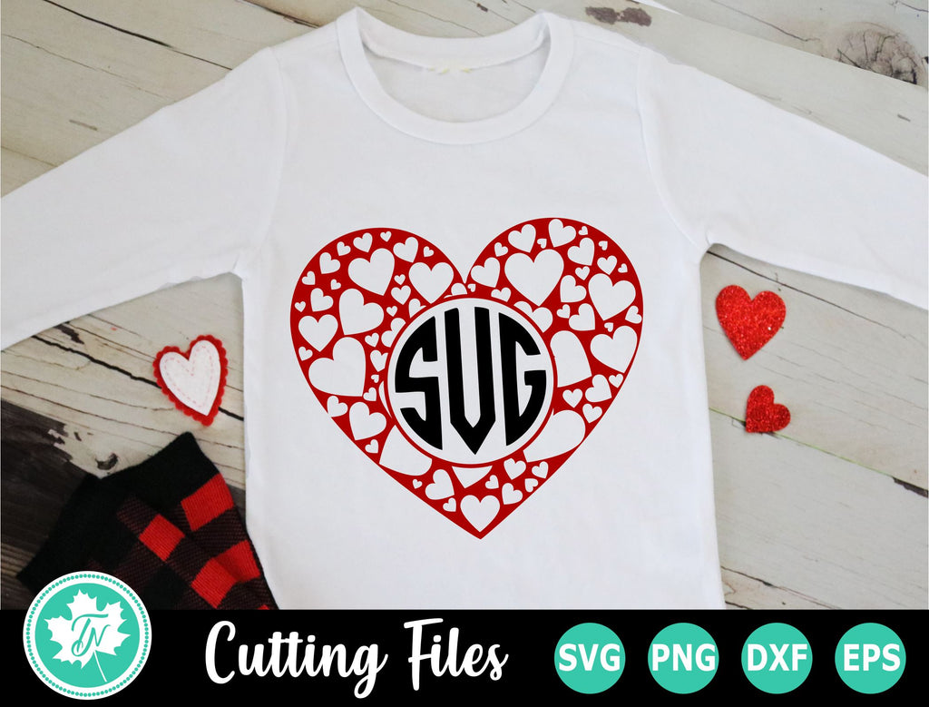 Valentine SVG | Valentines Day SVG | Monogram Heart SVG - So Fontsy