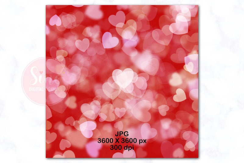 Valentines Bokeh Digital Papers Backgrounds Set - So Fontsy