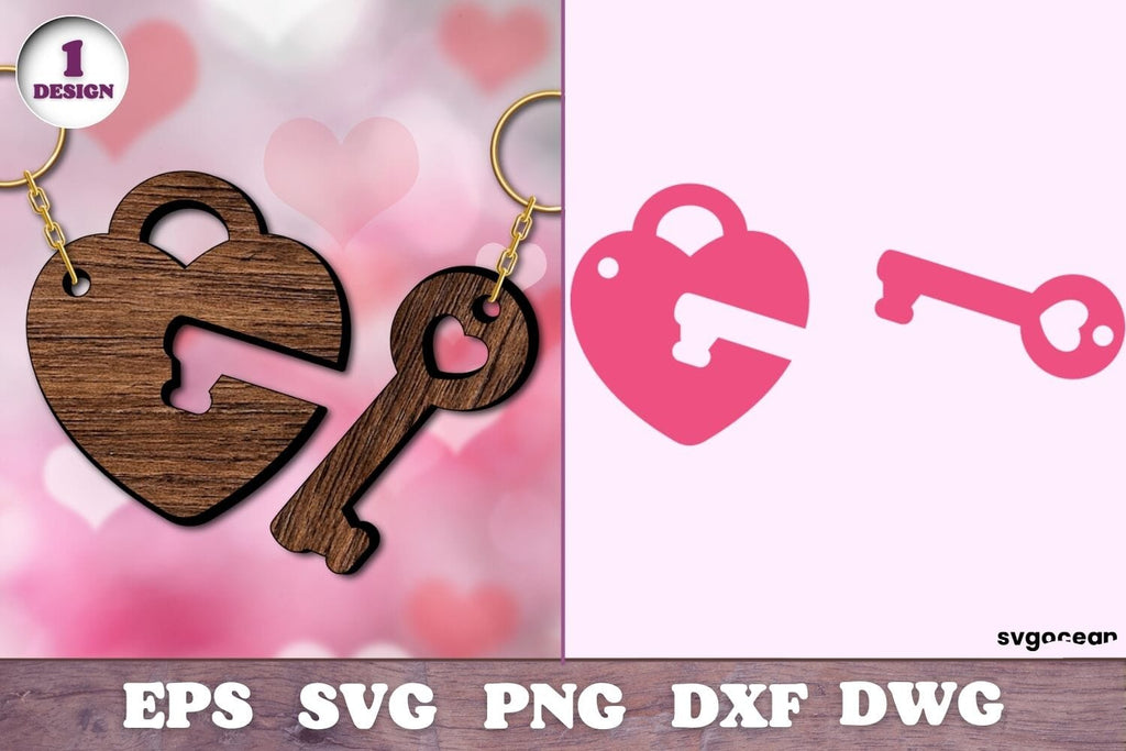 Valentines Day Couple Keychain Laser Cut File - So Fontsy