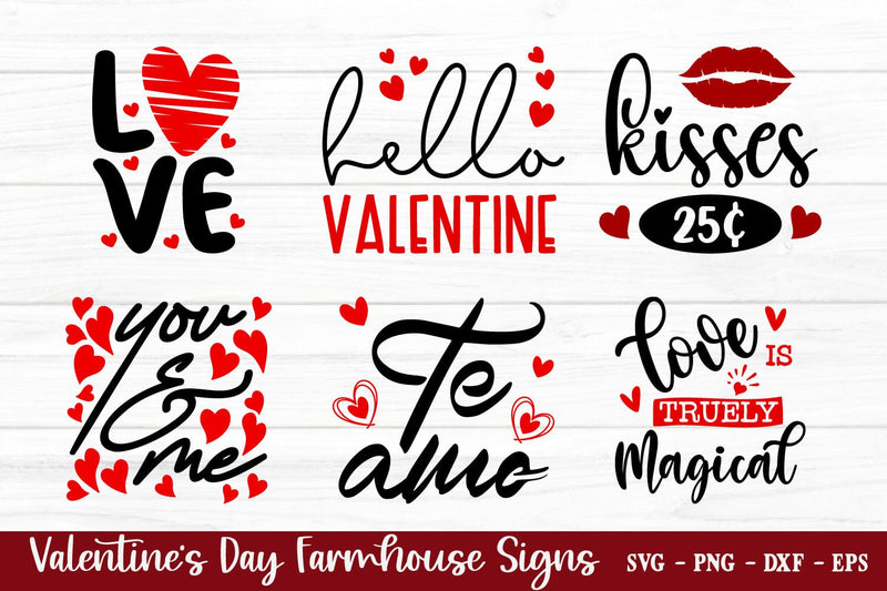 Valentine's Day Farmhouse Signs SVG Bundle - So Fontsy