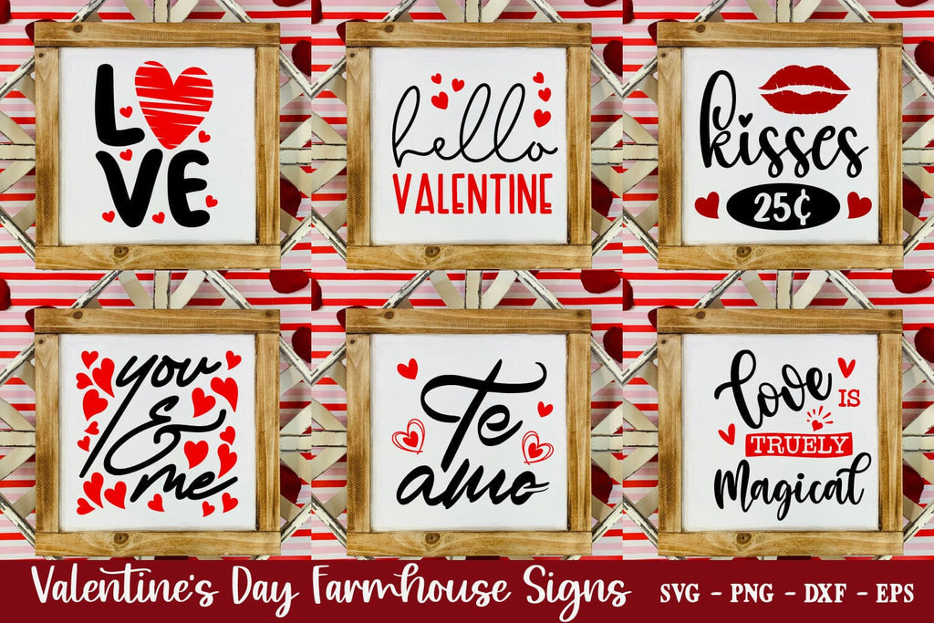 Valentine's Day Farmhouse Signs SVG Bundle - So Fontsy