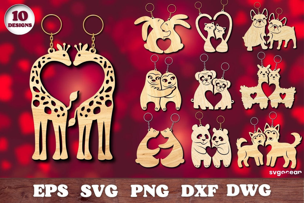 Valentines Day Keychain | Svg Bundle | Laser Cut - So Fontsy