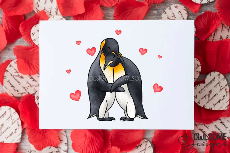 Valentine's Day Penguin Couple Love - So Fontsy