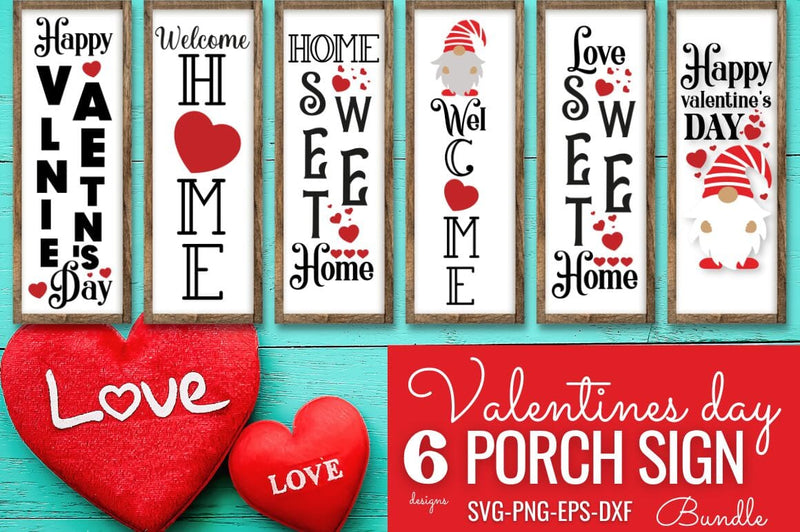 Valentines day Porch Sign Bundle - So Fontsy