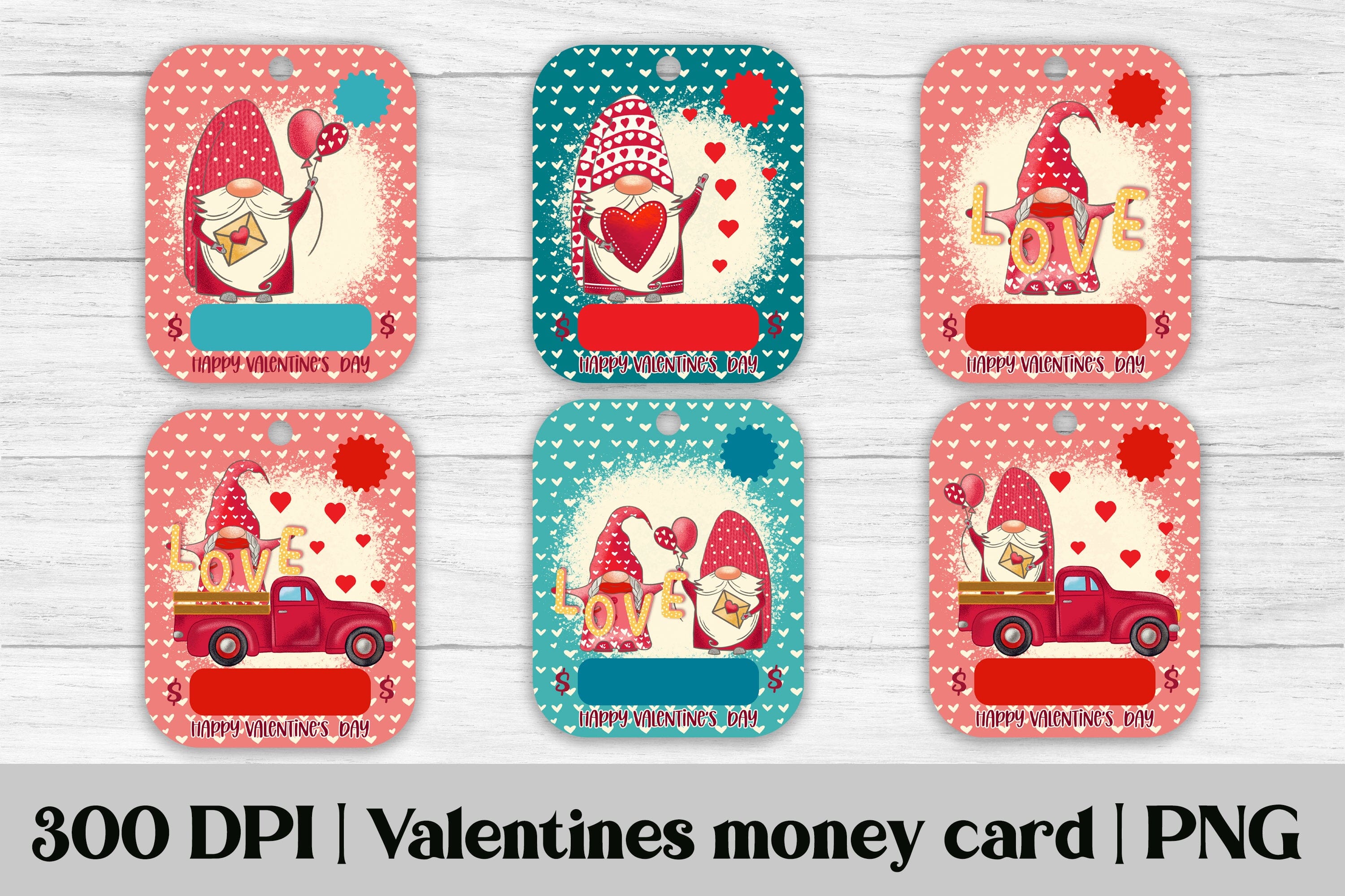 Valentines money card bundle | Money card holder printable - So Fontsy