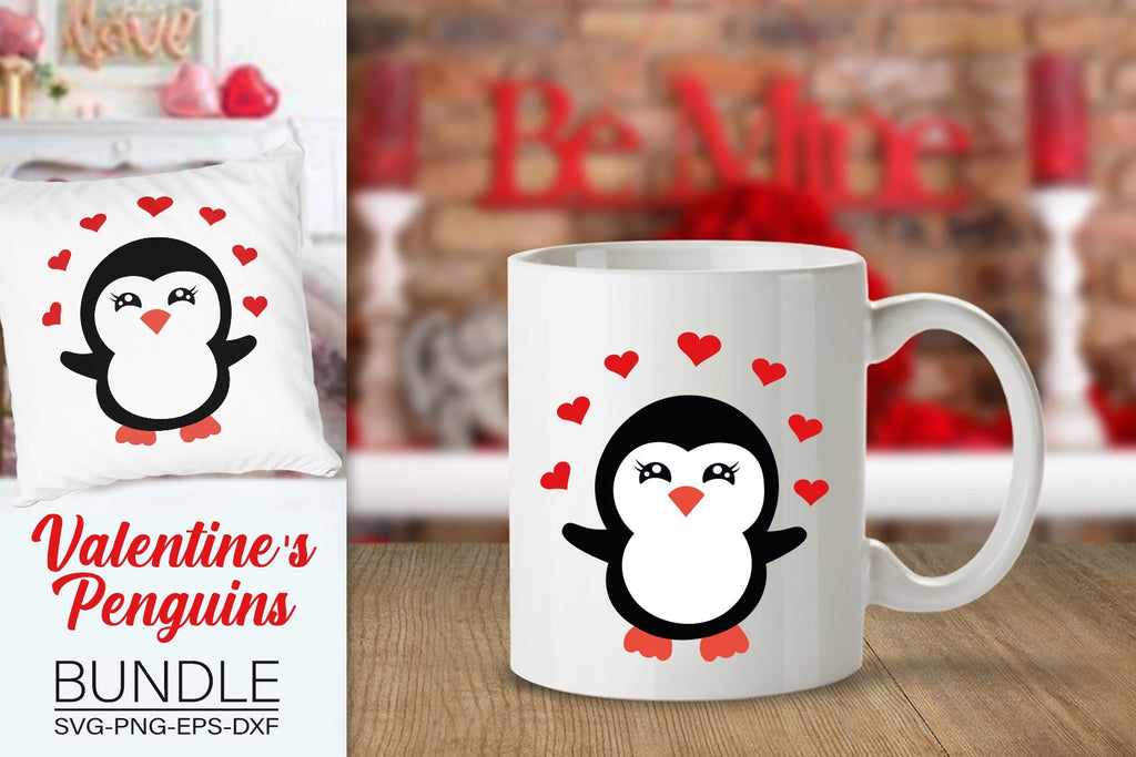 Valentine's Penguins Bundle Svg, Valentines Day Svg, Penguins Svg - So ...