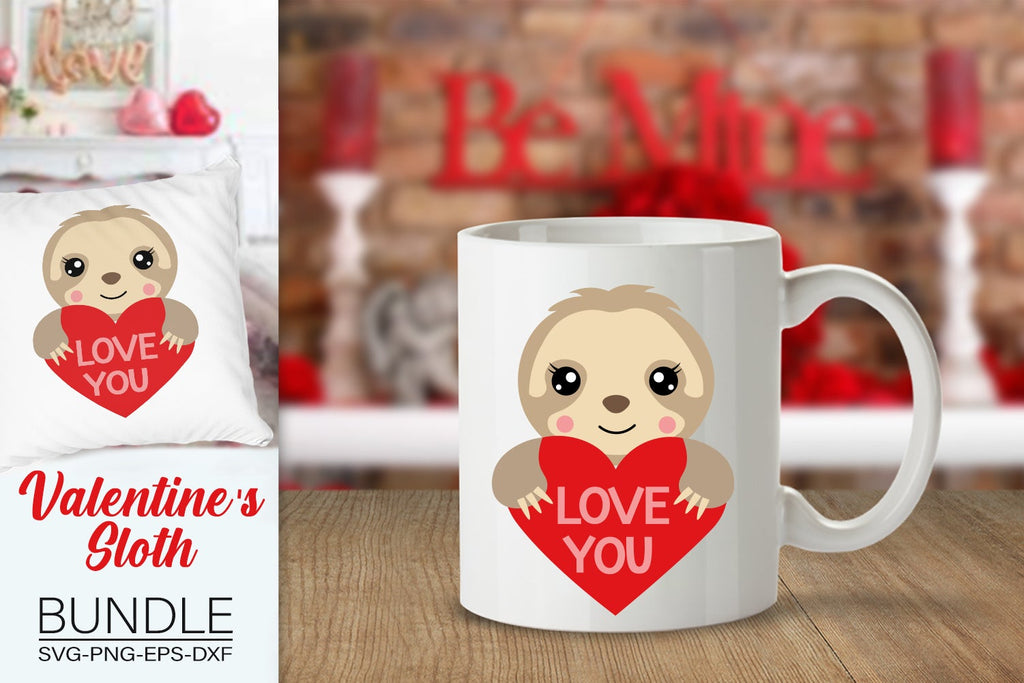 Valentine's Sloth Bundle Svg, Valentine's Day Sloths Svg, Valentine's ...