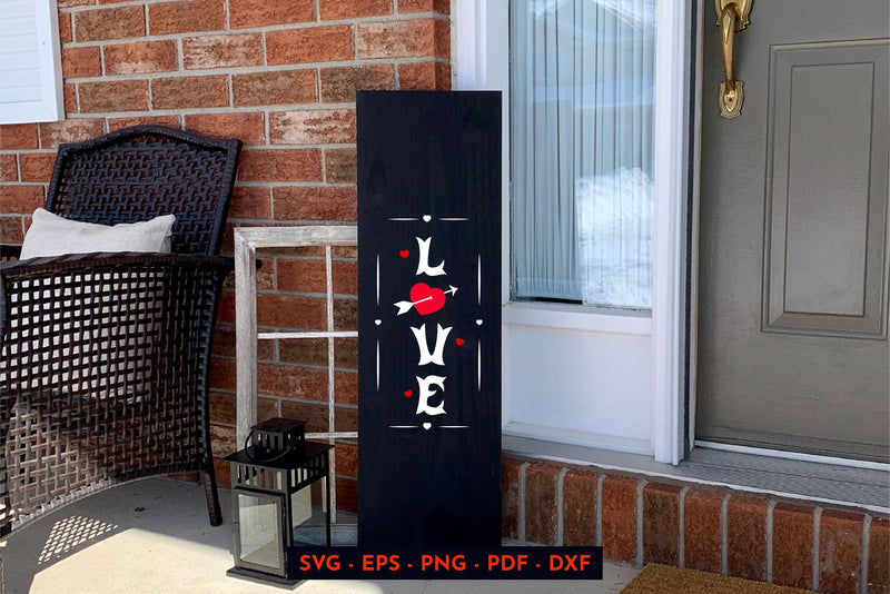 Valintines day. Love svg. Heart. Porch sign. - So Fontsy