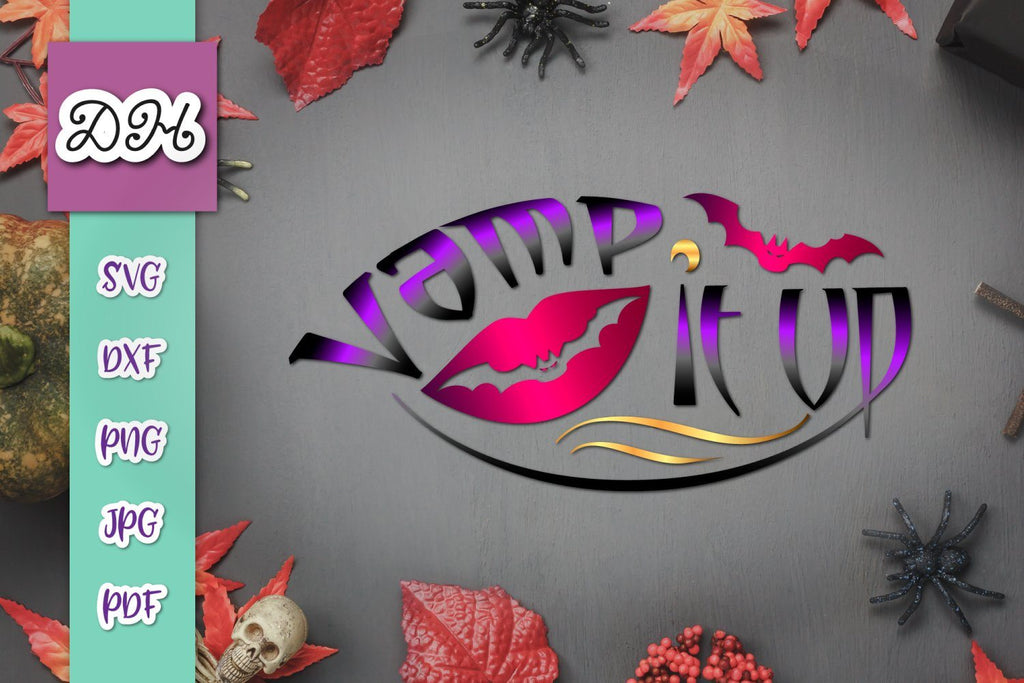 Vamp it Up Happy Halloween Vampire Print and Cut - So Fontsy