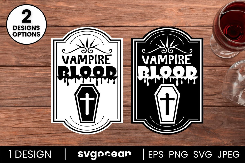 Vampire Blood Bottle Labels Svg - So Fontsy