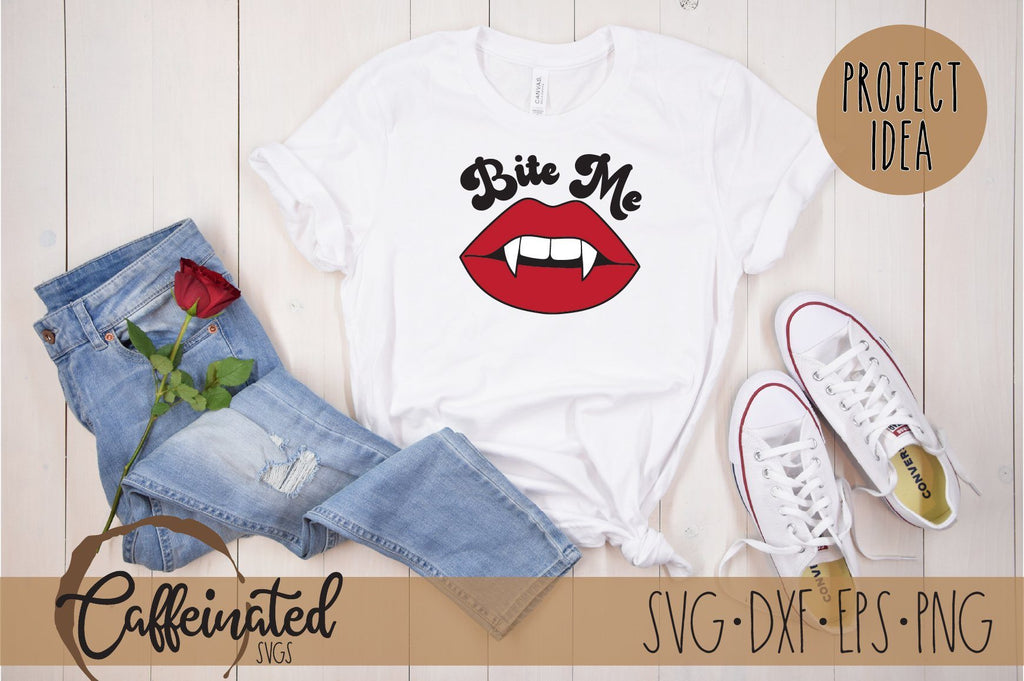 Bite Me Vampire Lips SVG - So Fontsy