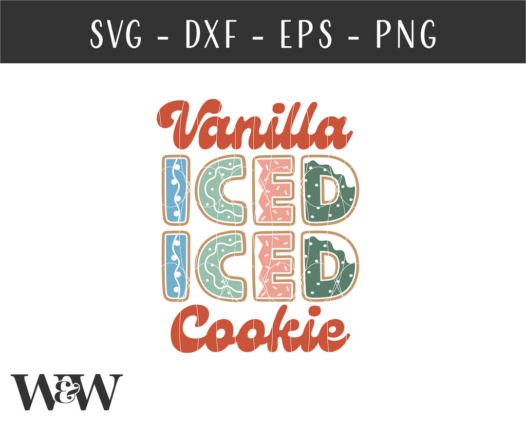 Vanilla Iced Iced Cookie SVG | Retro Christmas Shirt SVG - So Fontsy