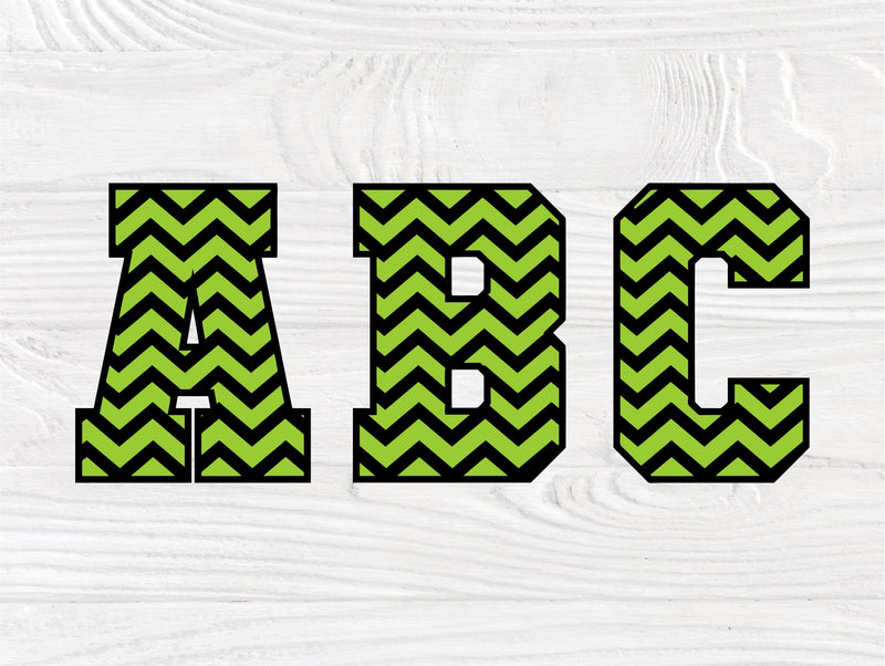 Varsity alphabet SVG | Chevron font svg | Pattern font svg | Chevron ...