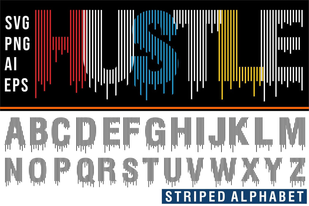 Varsity Font SVG Designs, Striped Fonts, Varsity Split Letter Alphabet ...