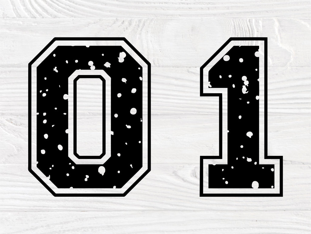 Varsity numbers SVG | Grunge svg | Birthday numbers | Numbers CUT FILES ...