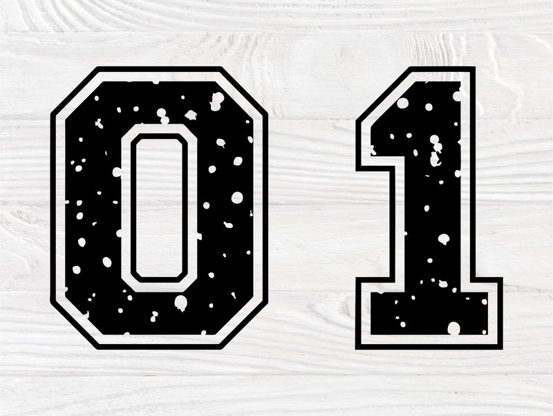 Varsity numbers SVG | Grunge svg | Birthday numbers | Numbers CUT FILES ...