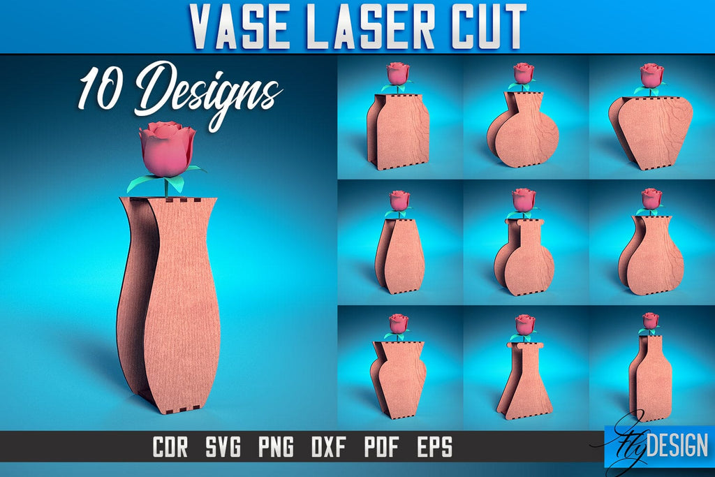 Vase Laser Cut SVG | Flower Vase Design Laser Cut SVG Design | CNC ...