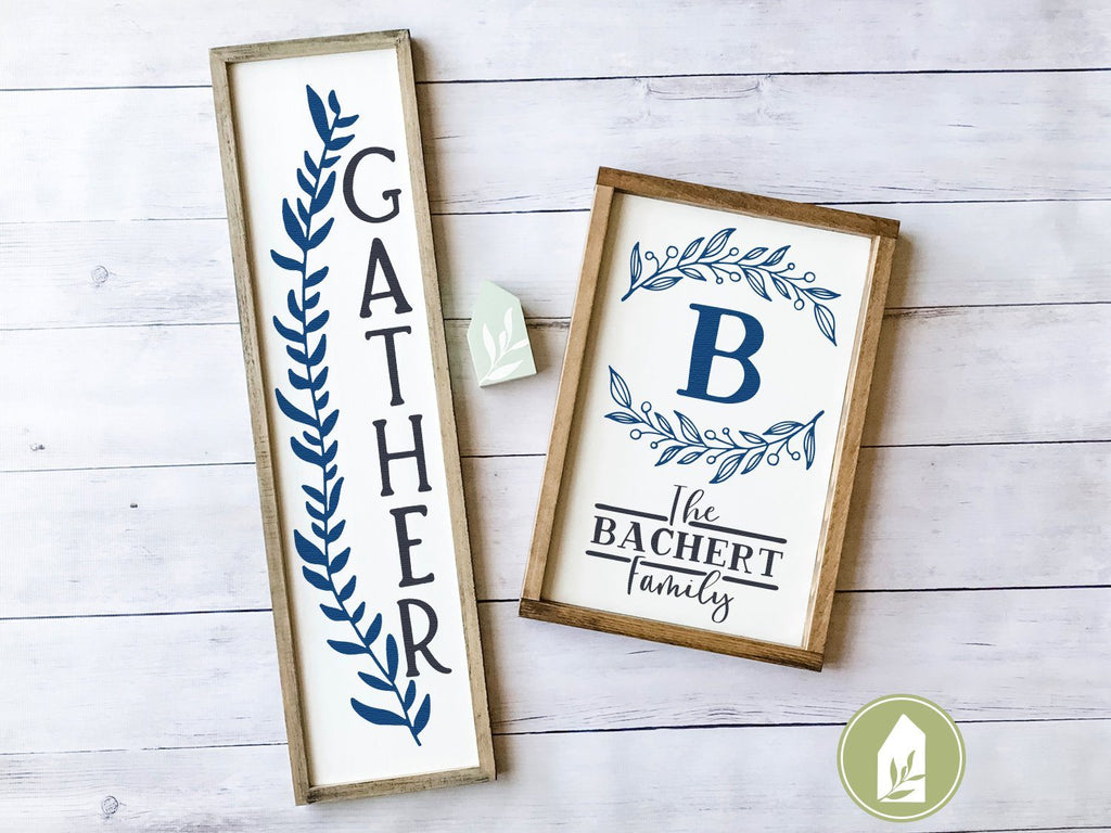 Vertical Gather Sign SVG | Front Porch SVG | Botanical Cutting Files ...