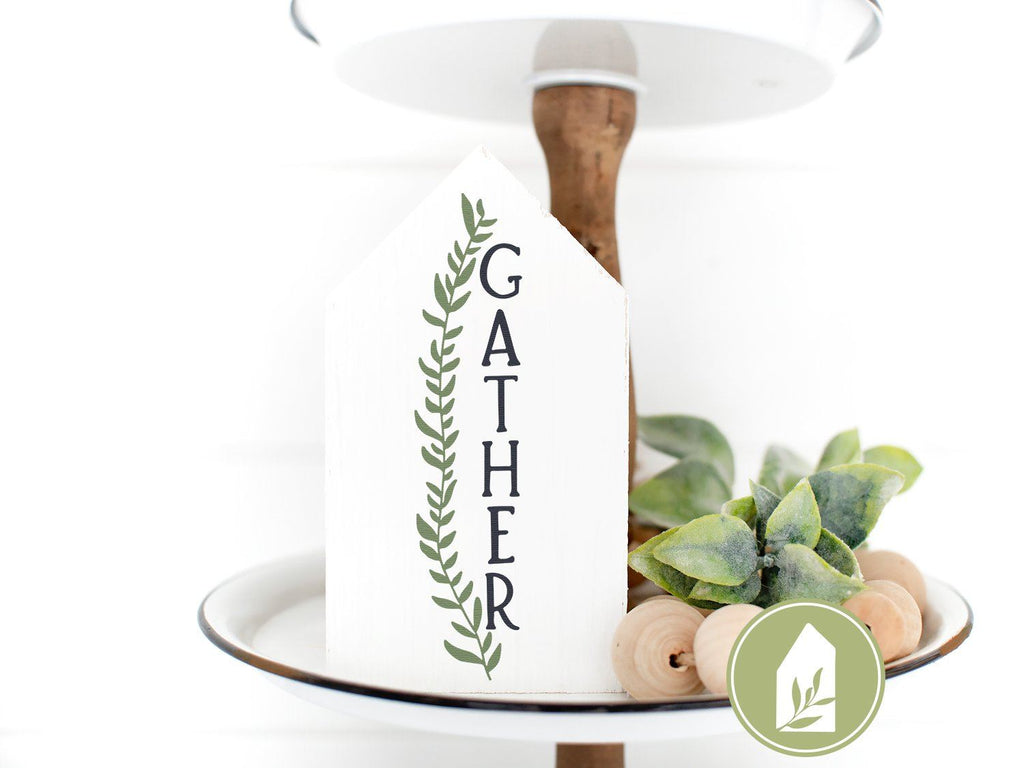 Vertical Gather Sign SVG | Front Porch SVG | Botanical Cutting Files ...
