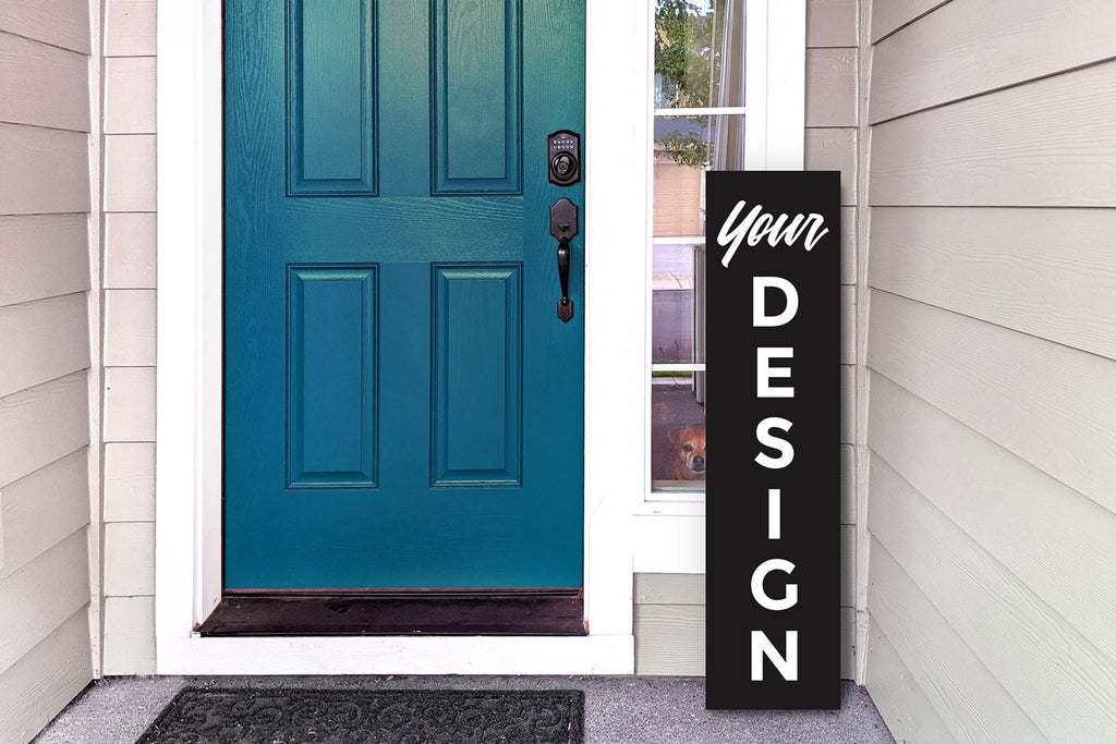 Vertical Porch Sign Mockup on Editable Plain Color Background - So Fontsy